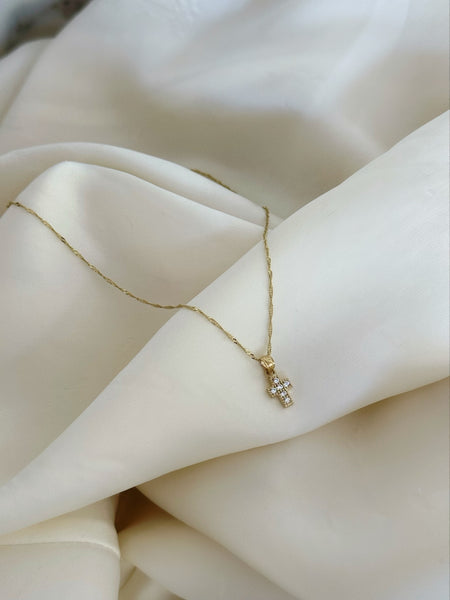 10K PETITE STUDDED CROSS – HRH COLLECTION